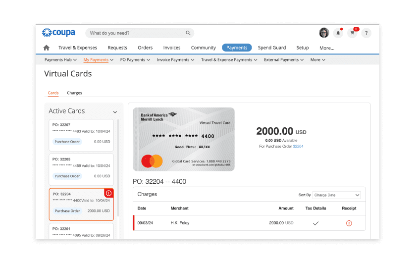 Virtual Cards | Coupa